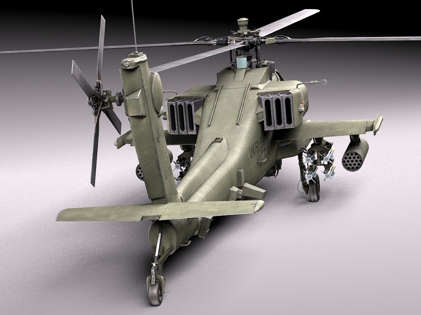 Apache Copter Helicopter 3d Model
