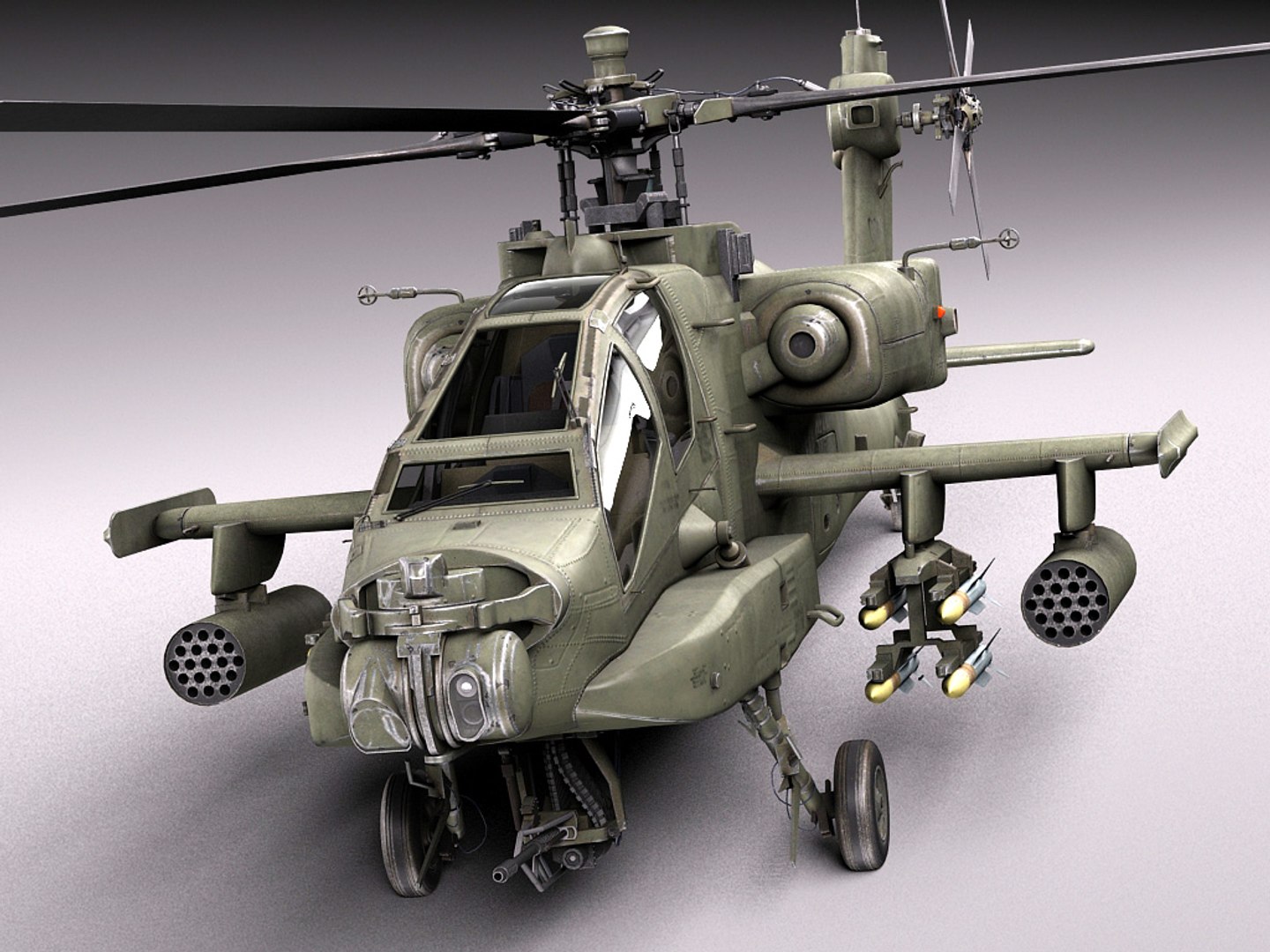 Apache Copter Helicopter 3d Model