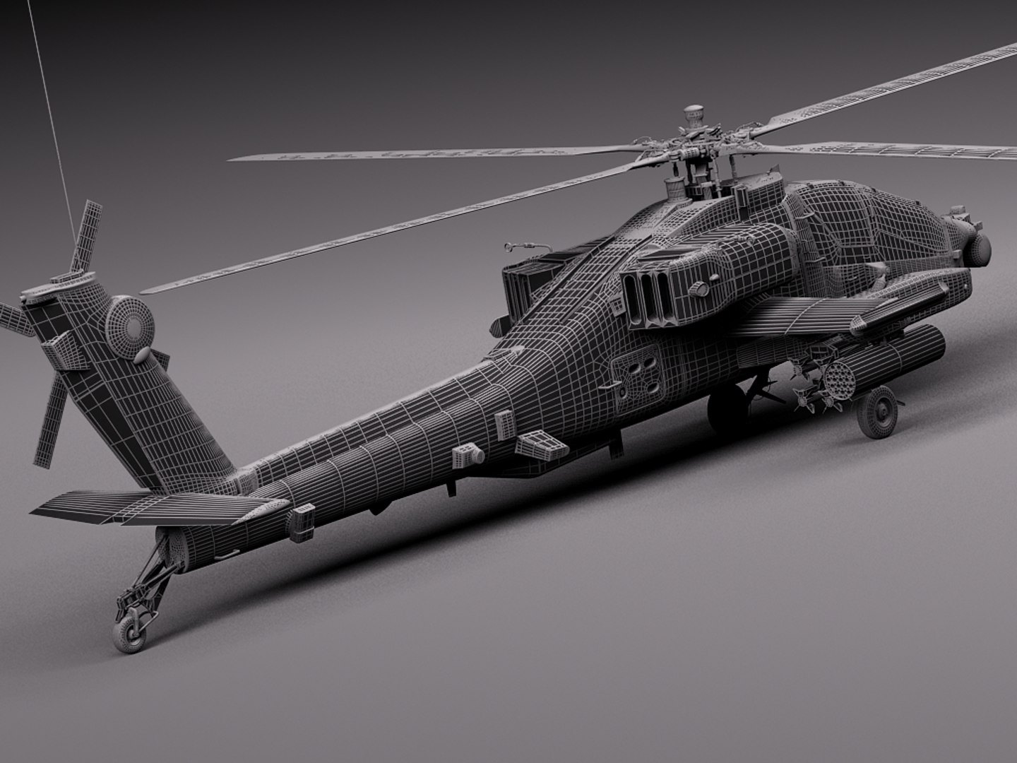 Apache Copter Helicopter 3d Model