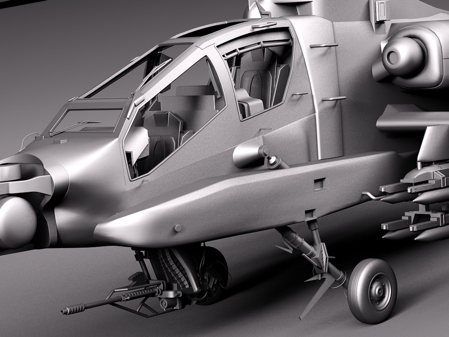 Apache Copter Helicopter 3d Model