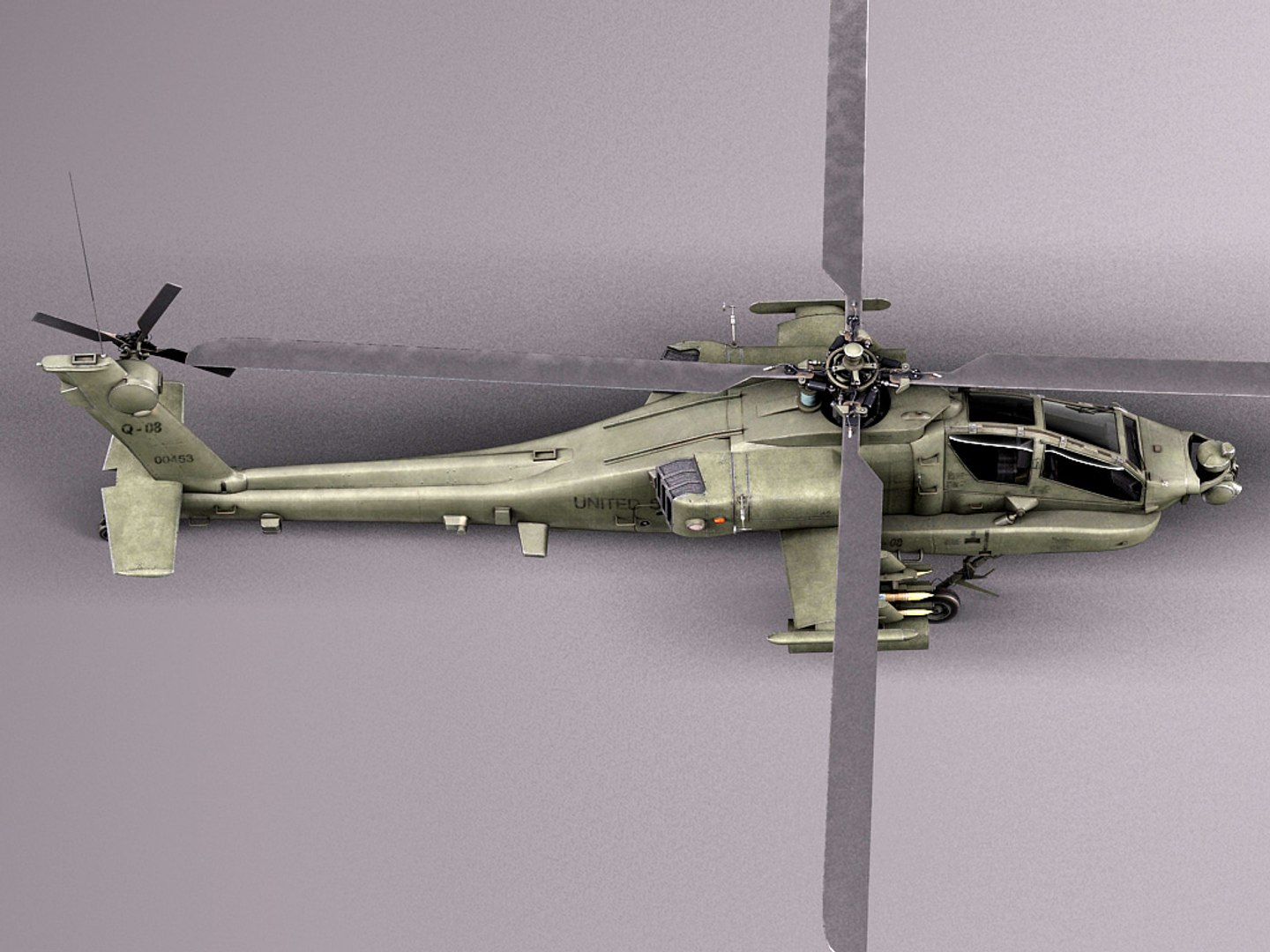 Apache Copter Helicopter 3d Model