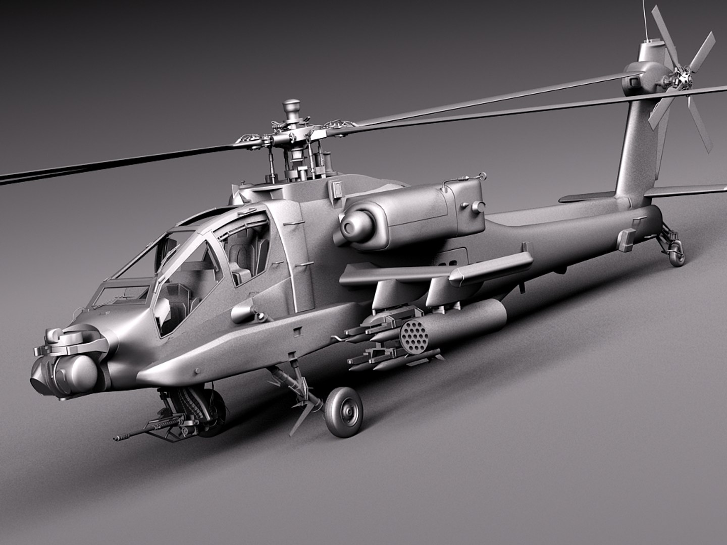 Apache Copter Helicopter 3d Model
