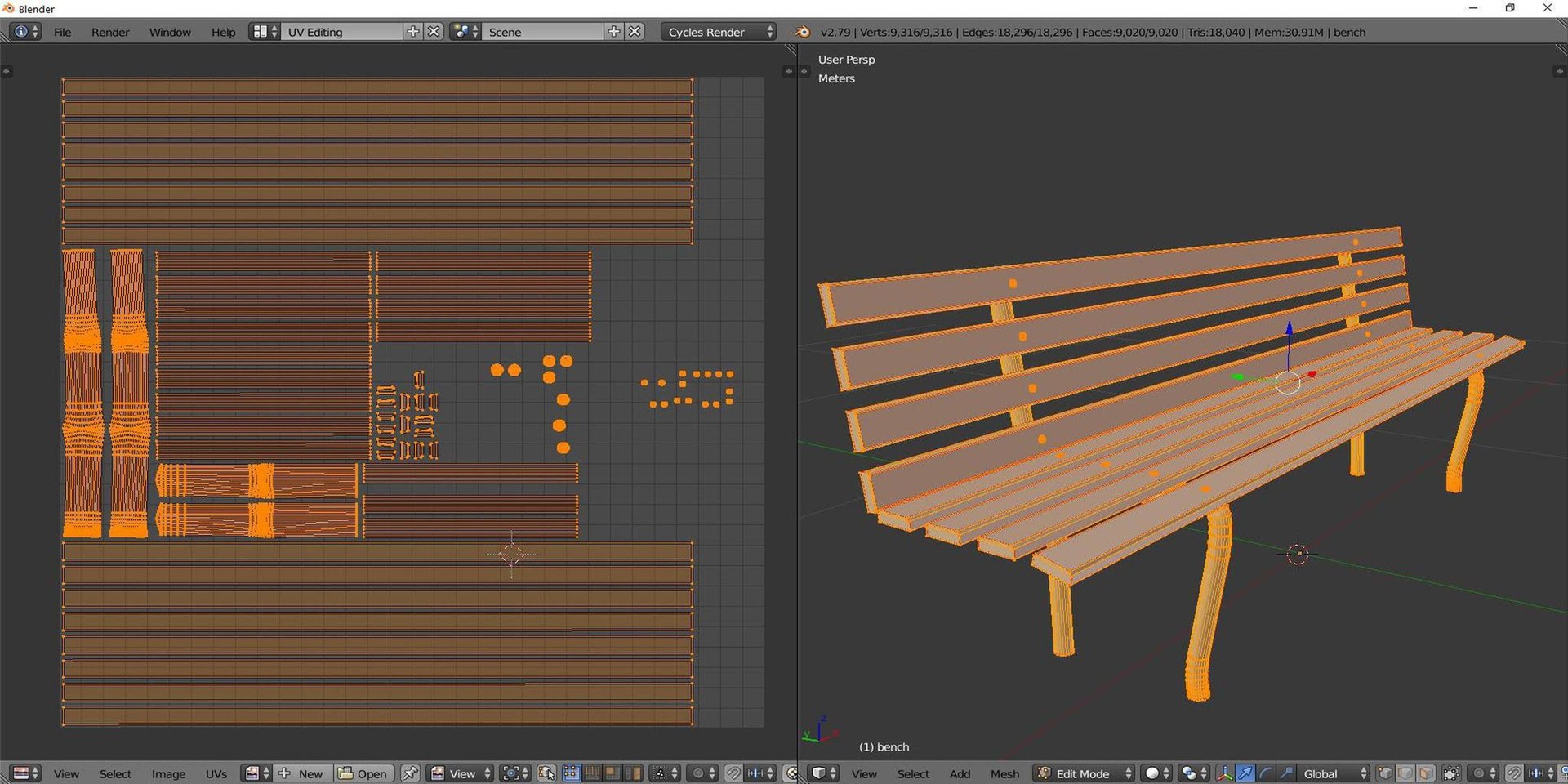 Park Bench 3d Max