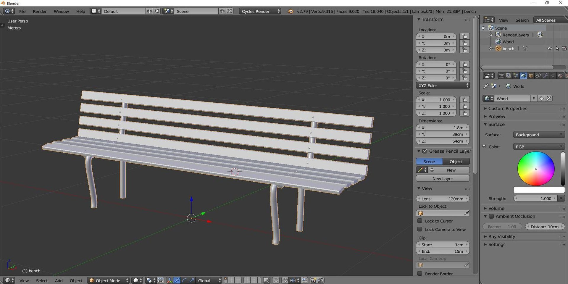 Park Bench 3d Max