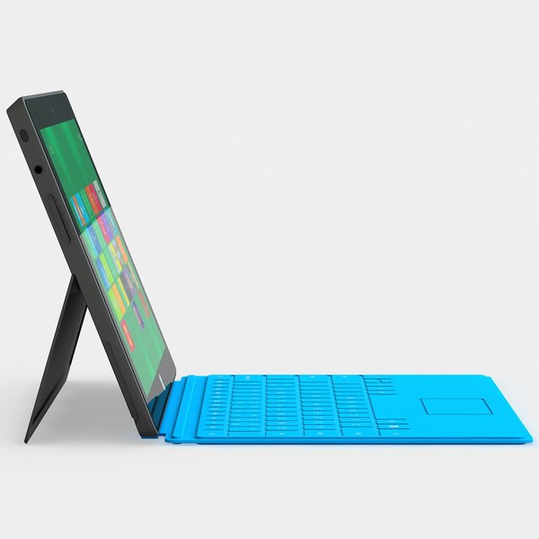 3d model blue microsoft surface tablet