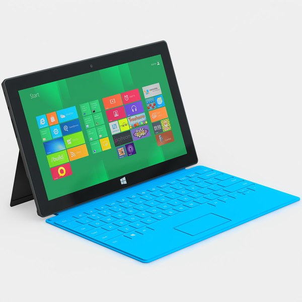 3d model blue microsoft surface tablet