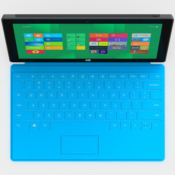 3d model blue microsoft surface tablet
