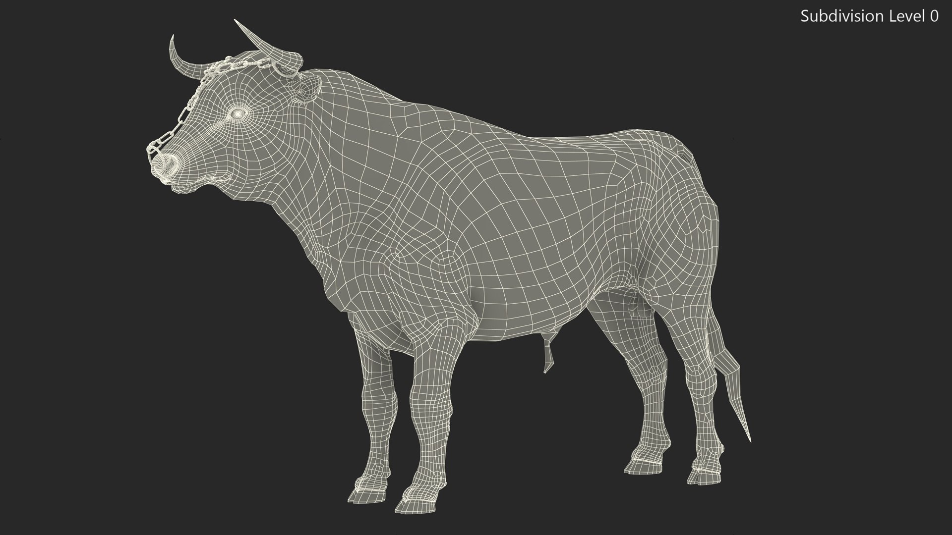 3D Bull with a Chain Fur - TurboSquid 2168177