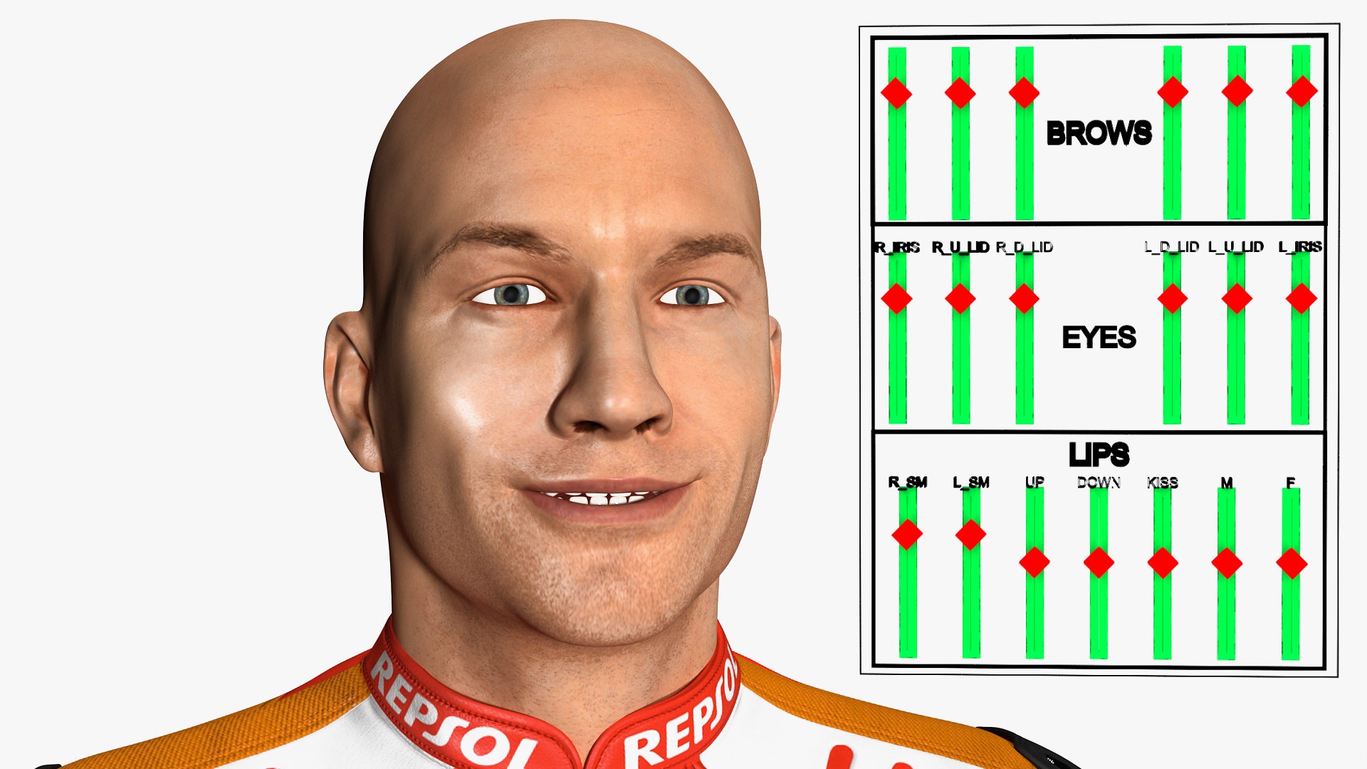 Bike Rider In Honda Motorcycle Race Suit Rigged 3D Model - TurboSquid 2292902