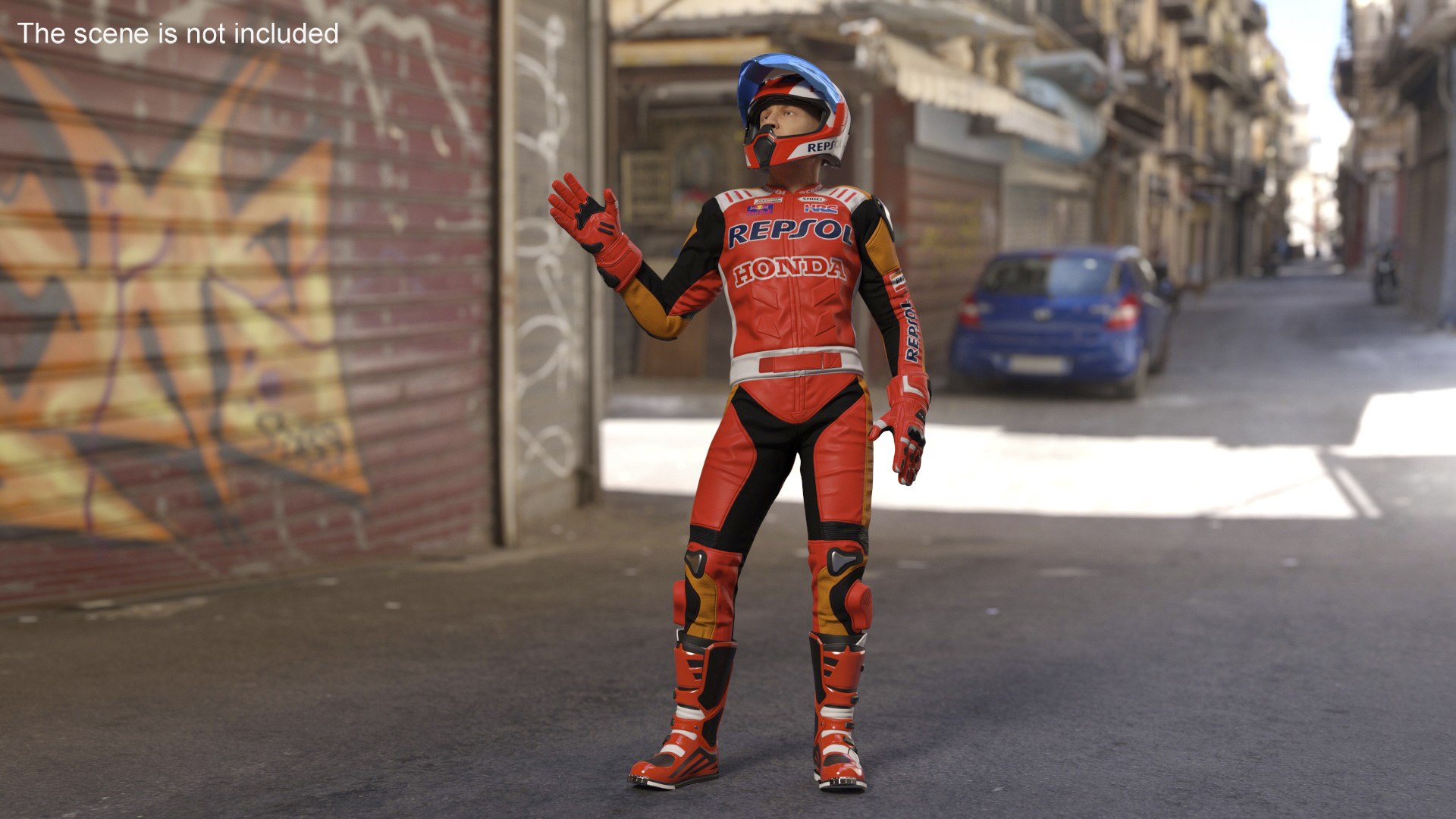 Bike Rider In Honda Motorcycle Race Suit Rigged 3D Model - TurboSquid 2292902