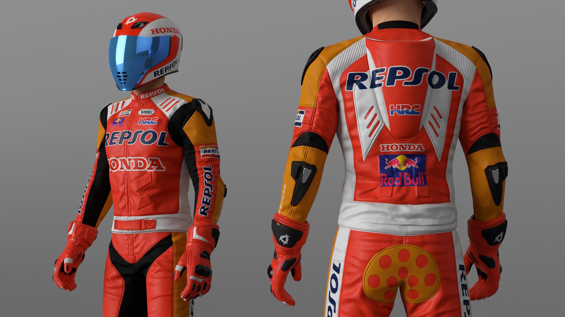 Bike Rider In Honda Motorcycle Race Suit Rigged 3D Model - TurboSquid 2292902