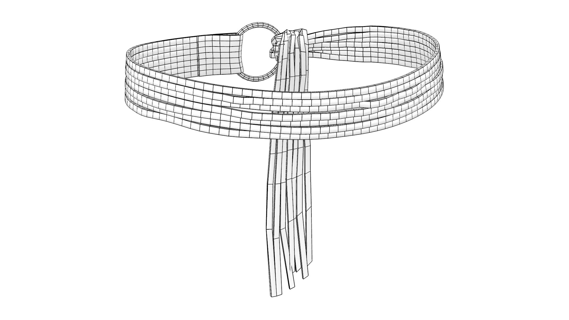 3D Fashion Brown Leather Fringes Belt Model - TurboSquid 1889276