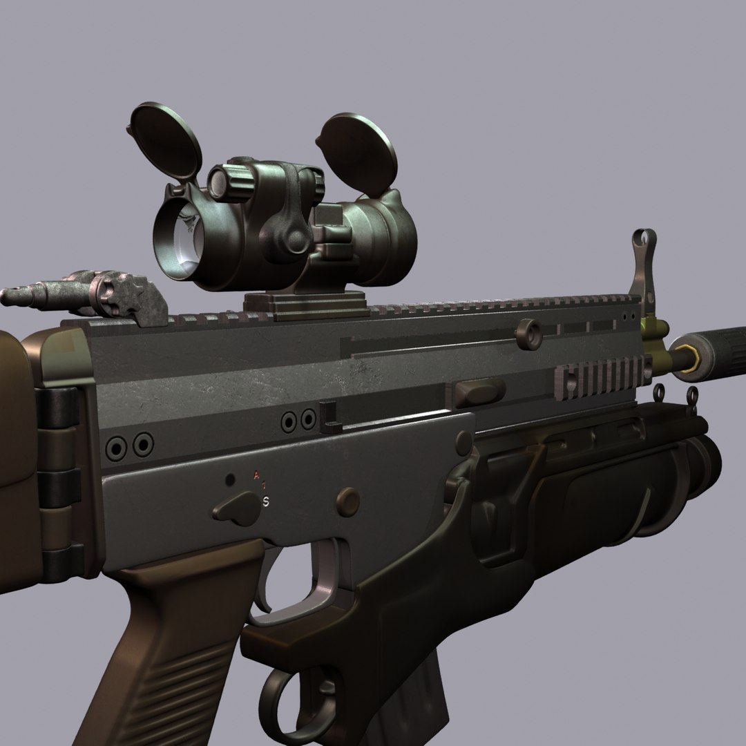3ds max fn scar-l scar assault rifle