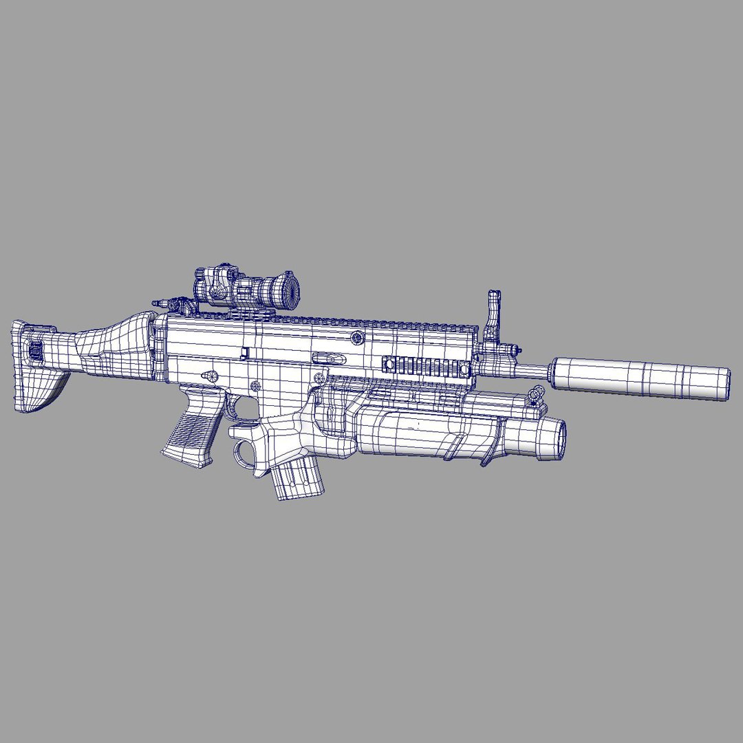 3ds max fn scar-l scar assault rifle