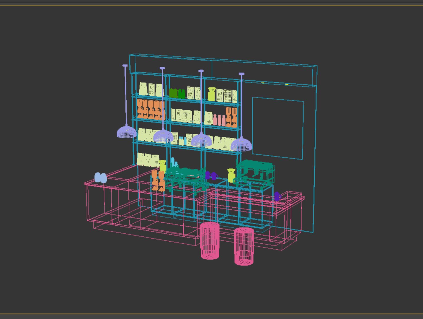 3D Coffeeshop Coffeehouse Cashier Barista Station Coffee Shop ...