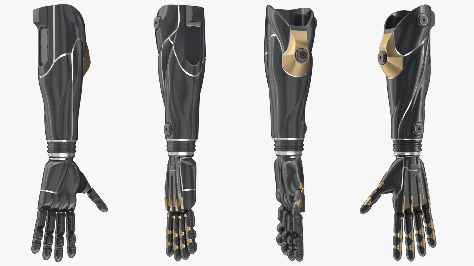 3D model Black Metal Prosthetic Arm Rigged for Cinema 4D - TurboSquid ...