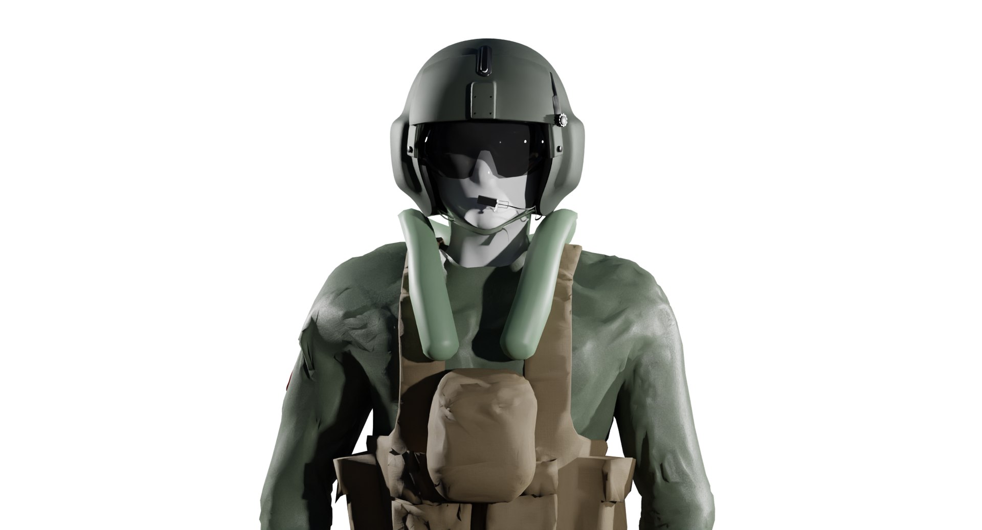 Black Hawk Helicopter Pilot Costume Rigged 3D - TurboSquid 2104453