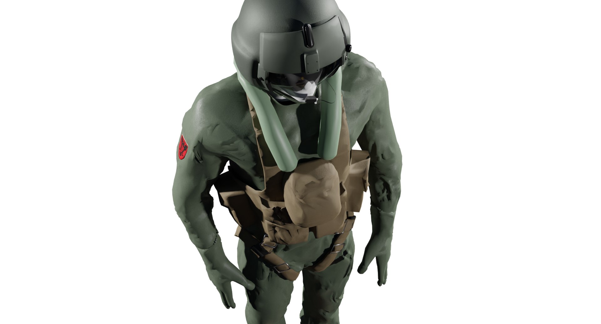 Black Hawk Helicopter Pilot Costume Rigged 3D - TurboSquid 2104453