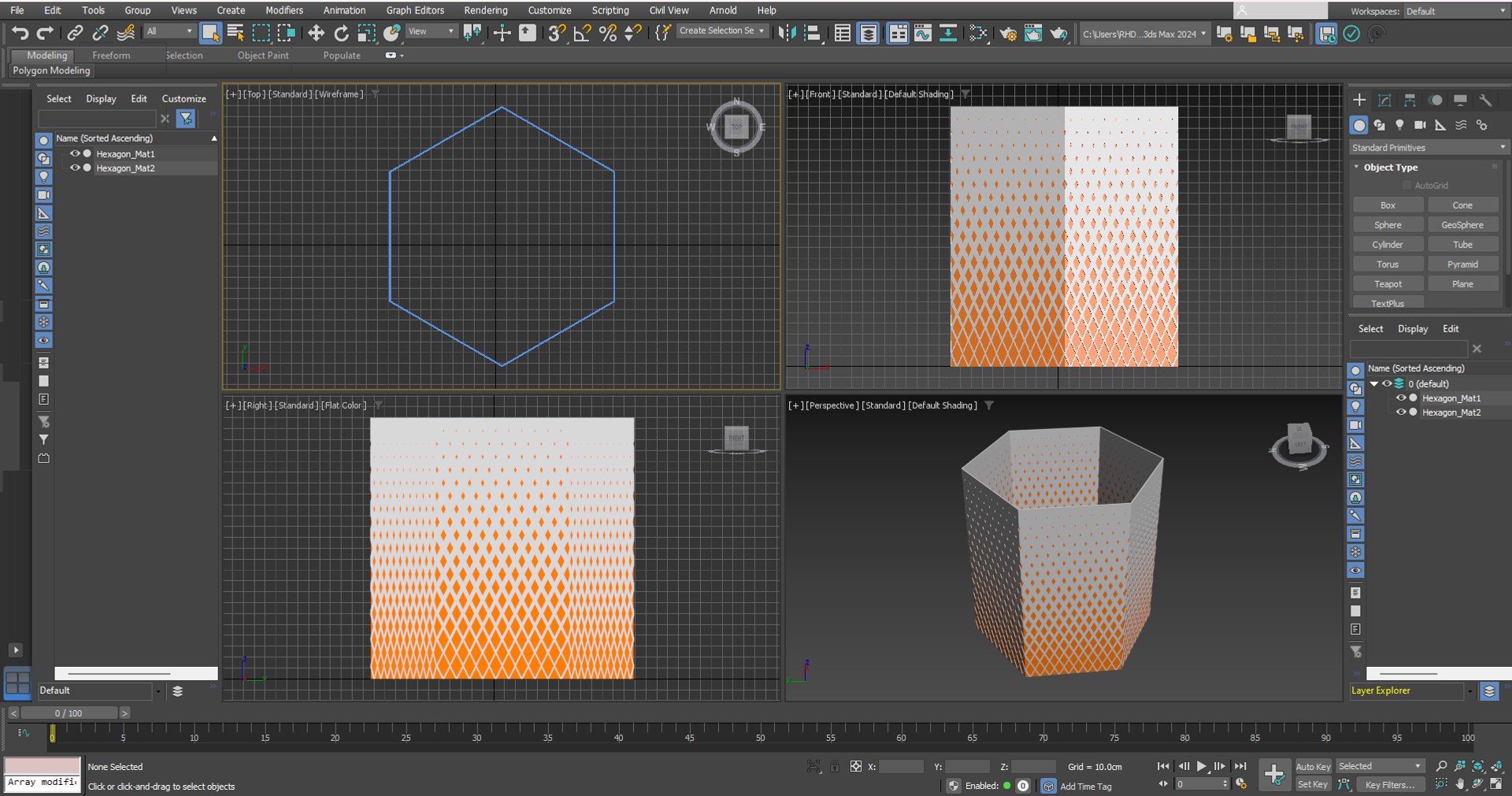 3D Parametric Diamond Pattern Hexagon Model - TurboSquid 2289333
