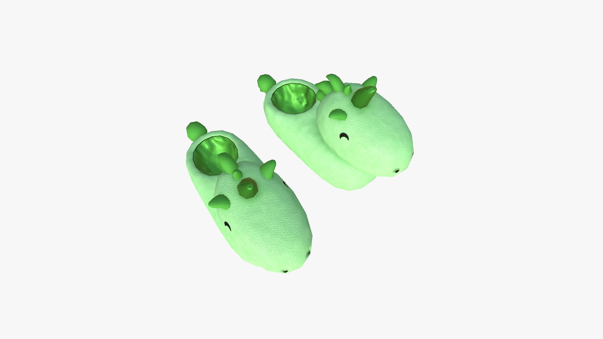 3D Slippers E06 Green Unicorn - Costume Character Design model - TurboSquid 2167574