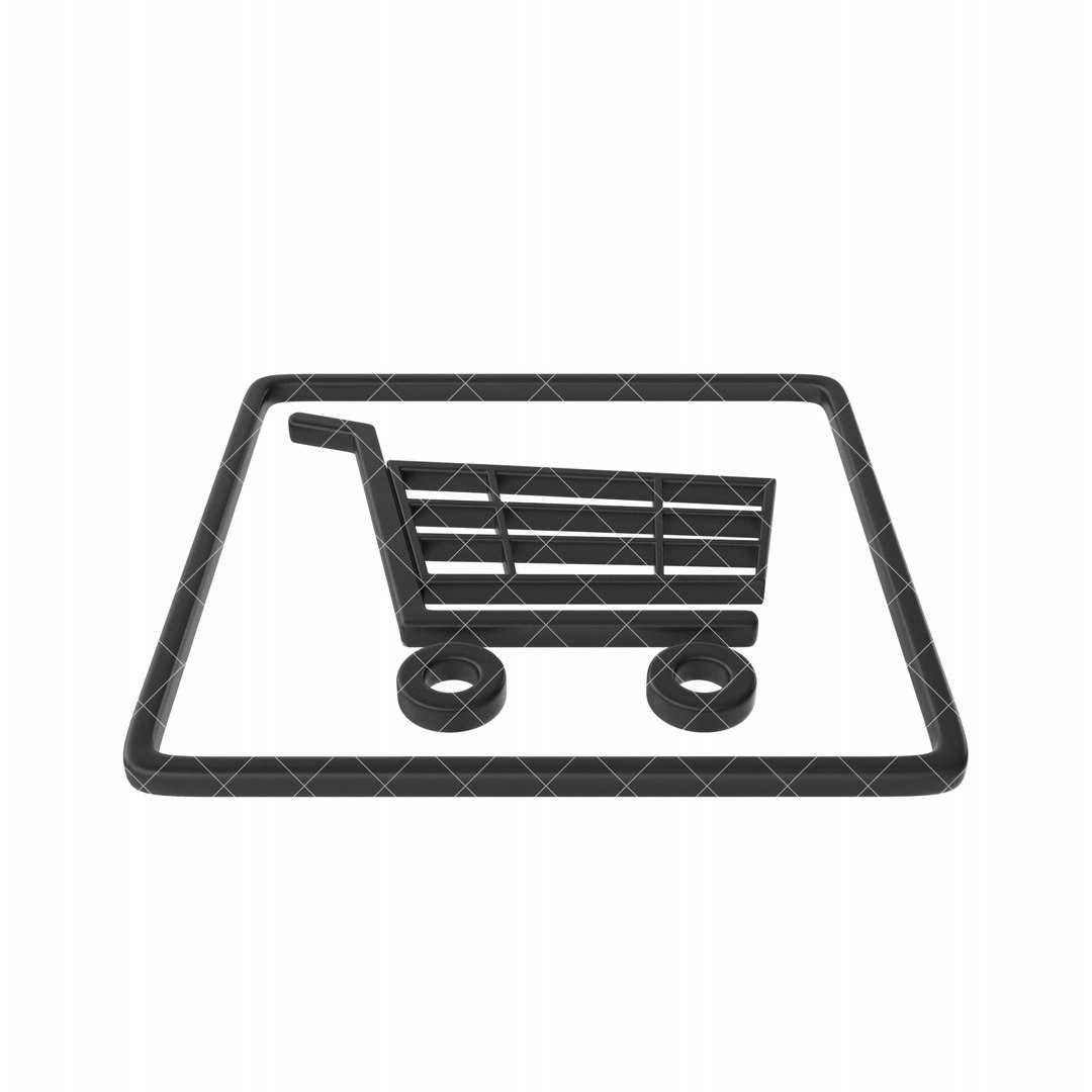 3D Black Symbol Shopping Cart Model - TurboSquid 2305521