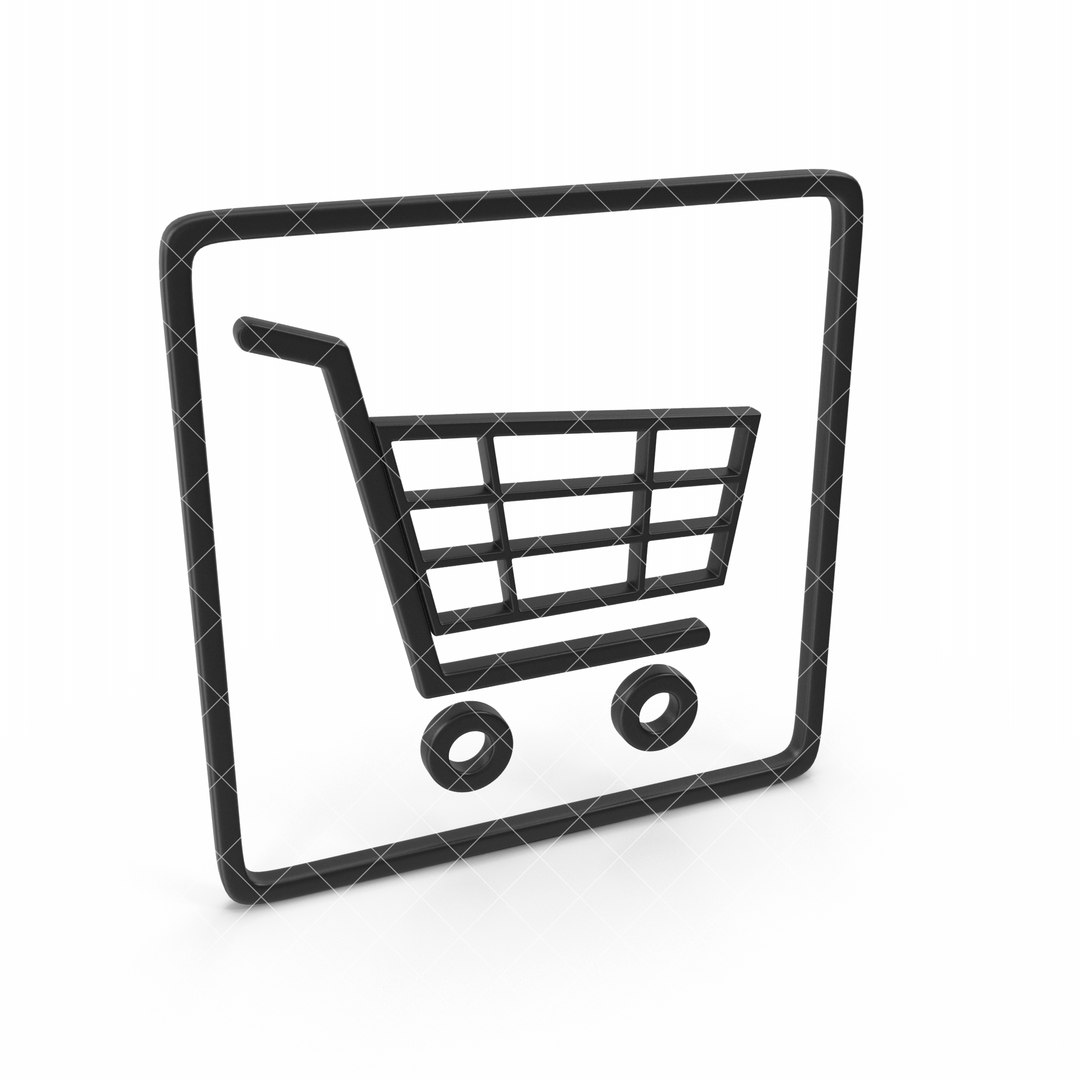 3D Black Symbol Shopping Cart Model - TurboSquid 2305521