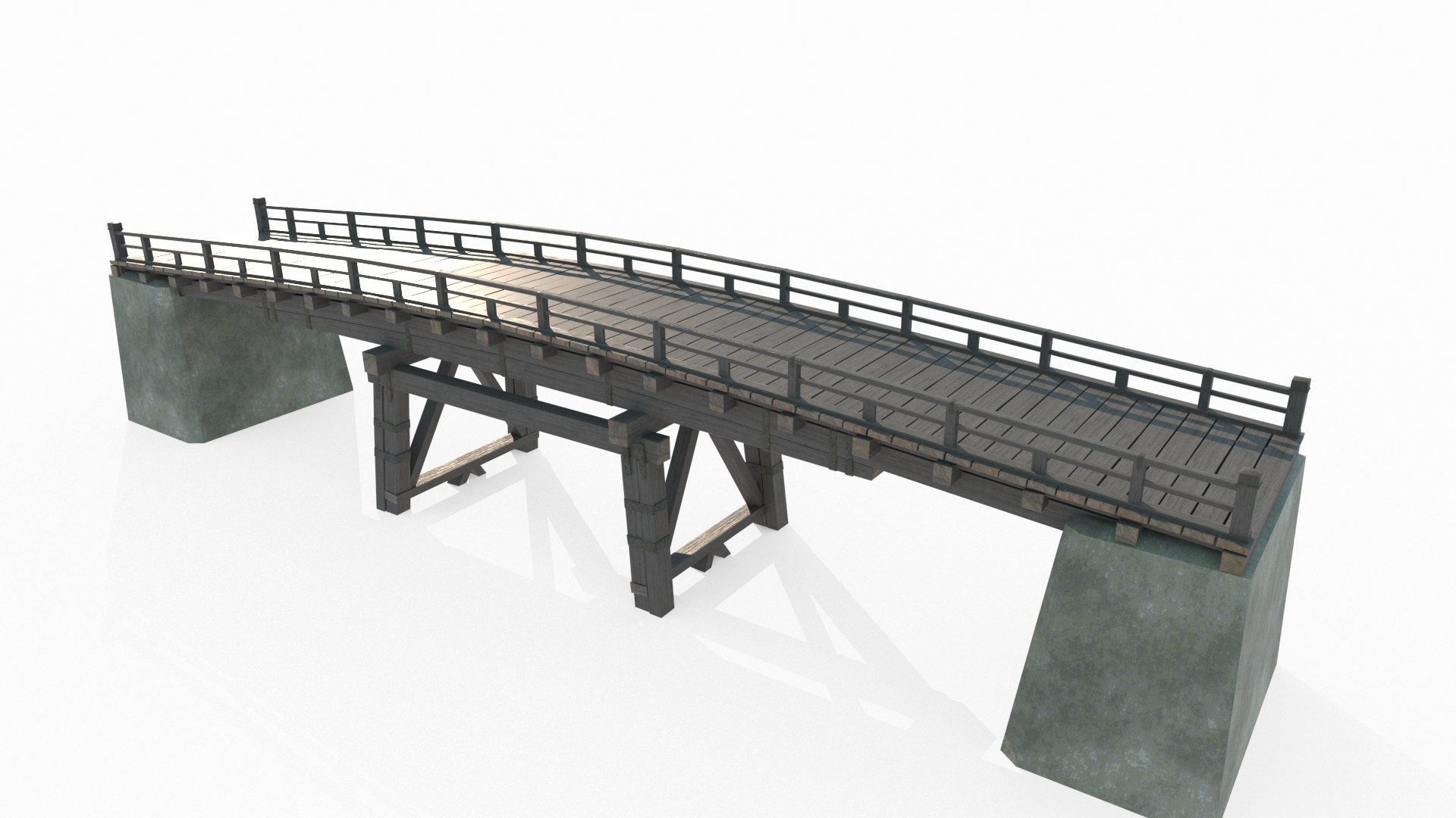 Ancient Wooden Arch Bridges In Asia 3D - TurboSquid 2317576