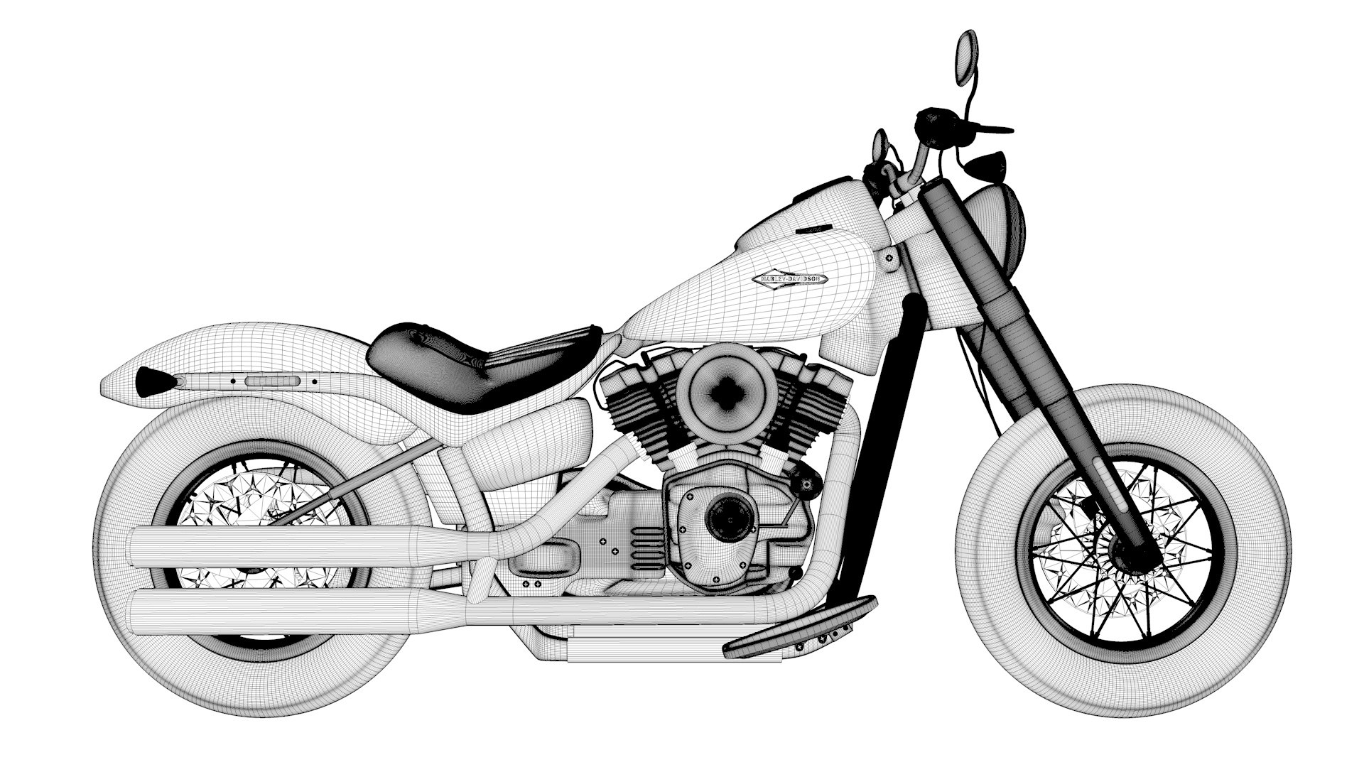 3D Motorcycle Harley Davidson Softail - TurboSquid 1588187