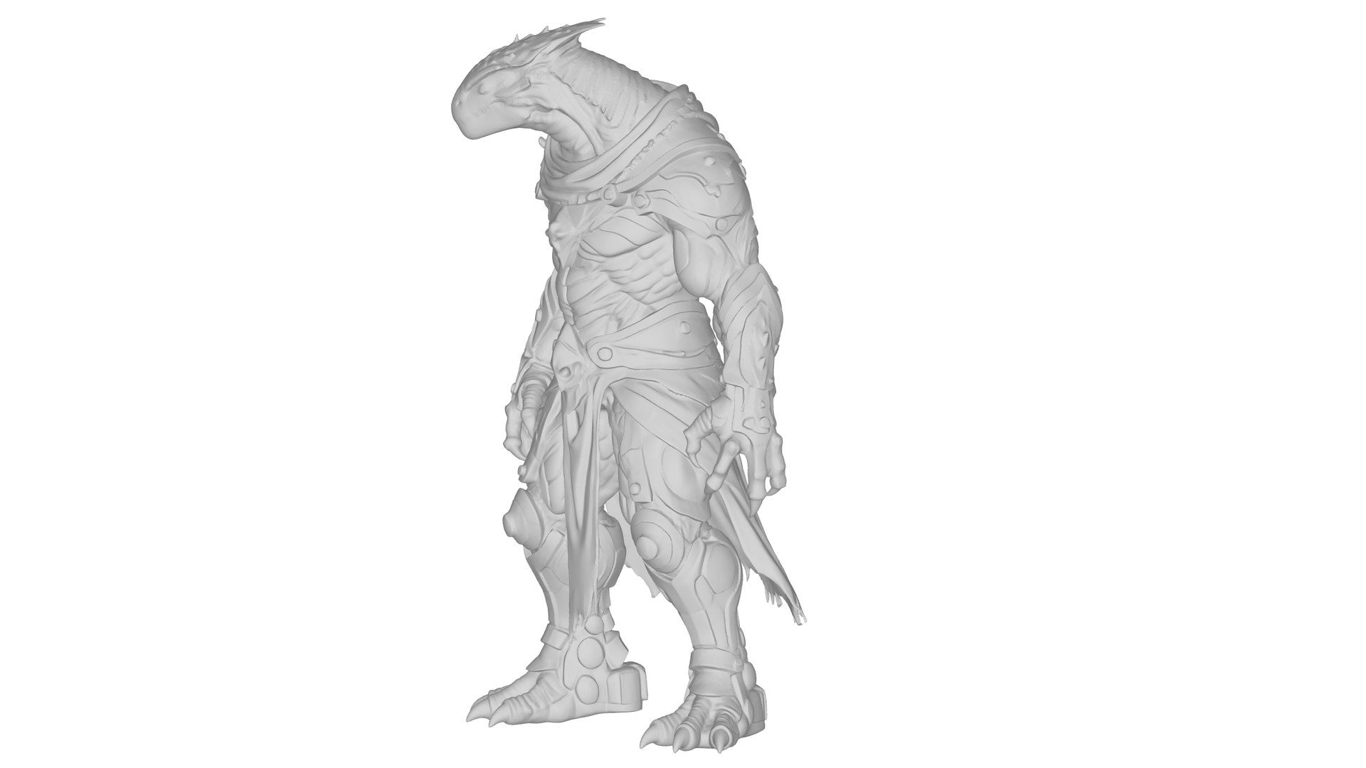 Armored Reptilian Humanoid Fantasy Character 3D Model 3D - TurboSquid ...