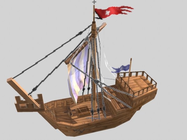 3d model of small tradeship