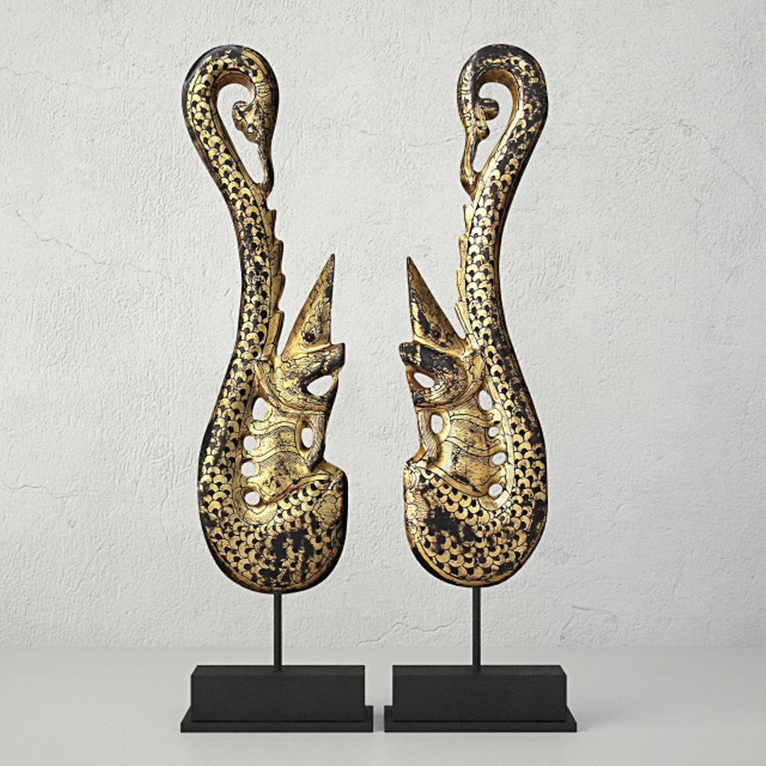 Wood Thai Naga Model - TurboSquid 1202139
