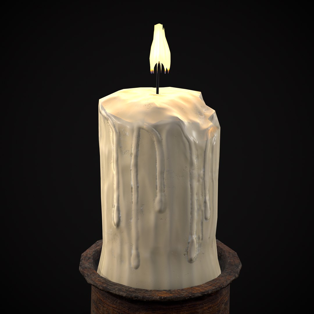 3D Rustic Wood Mortar Candlestick - TurboSquid 2118579
