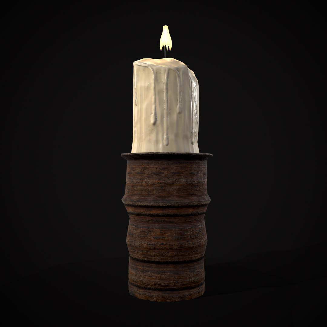 3D Rustic Wood Mortar Candlestick - TurboSquid 2118579