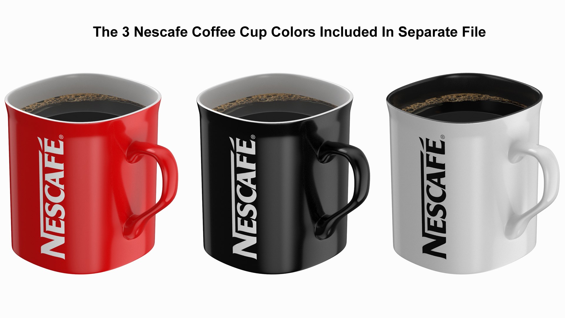 Nescafe Coffee Cup White With Coffee 3D Model - TurboSquid 2276312