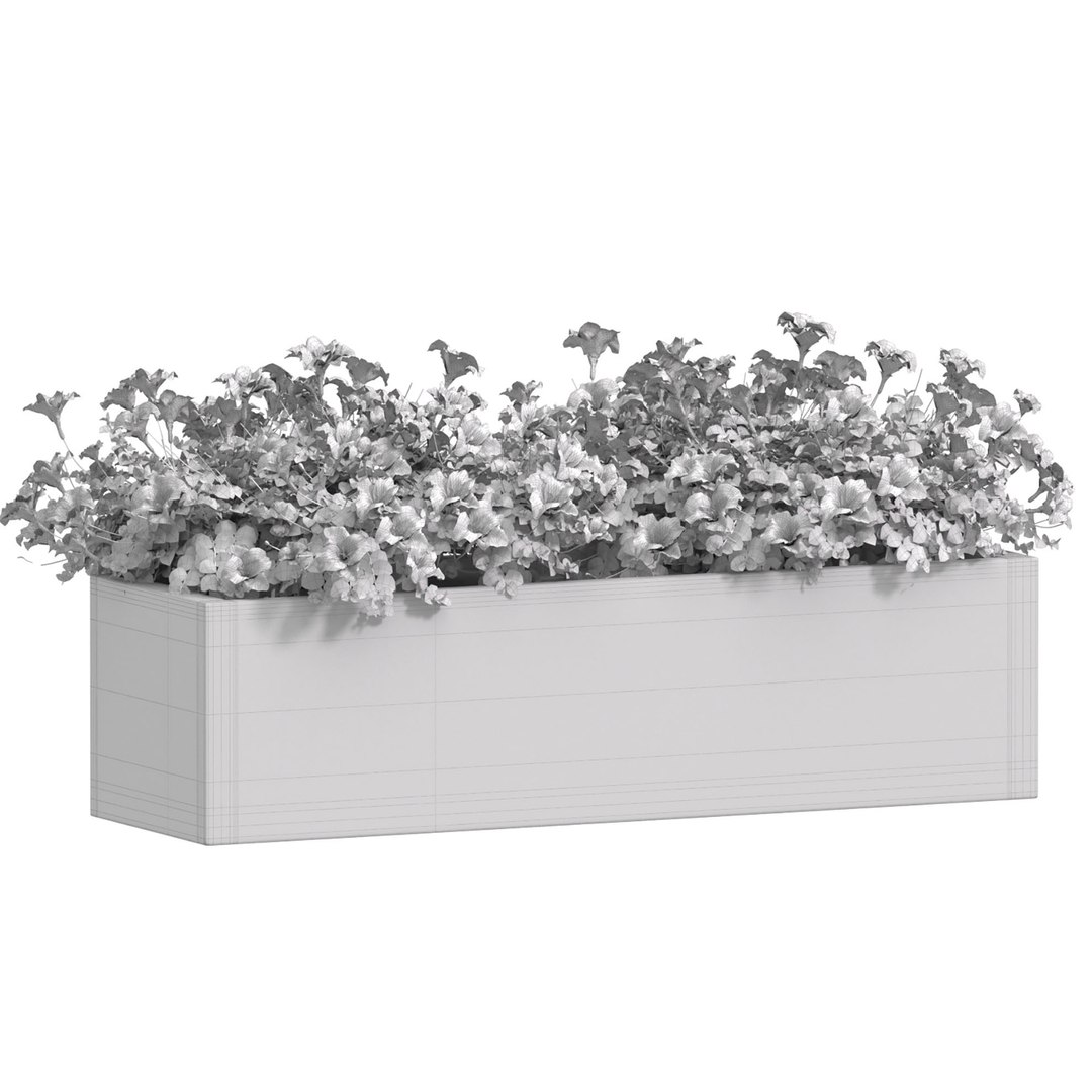 3D Window box flower pot Balcony container garden model - TurboSquid ...