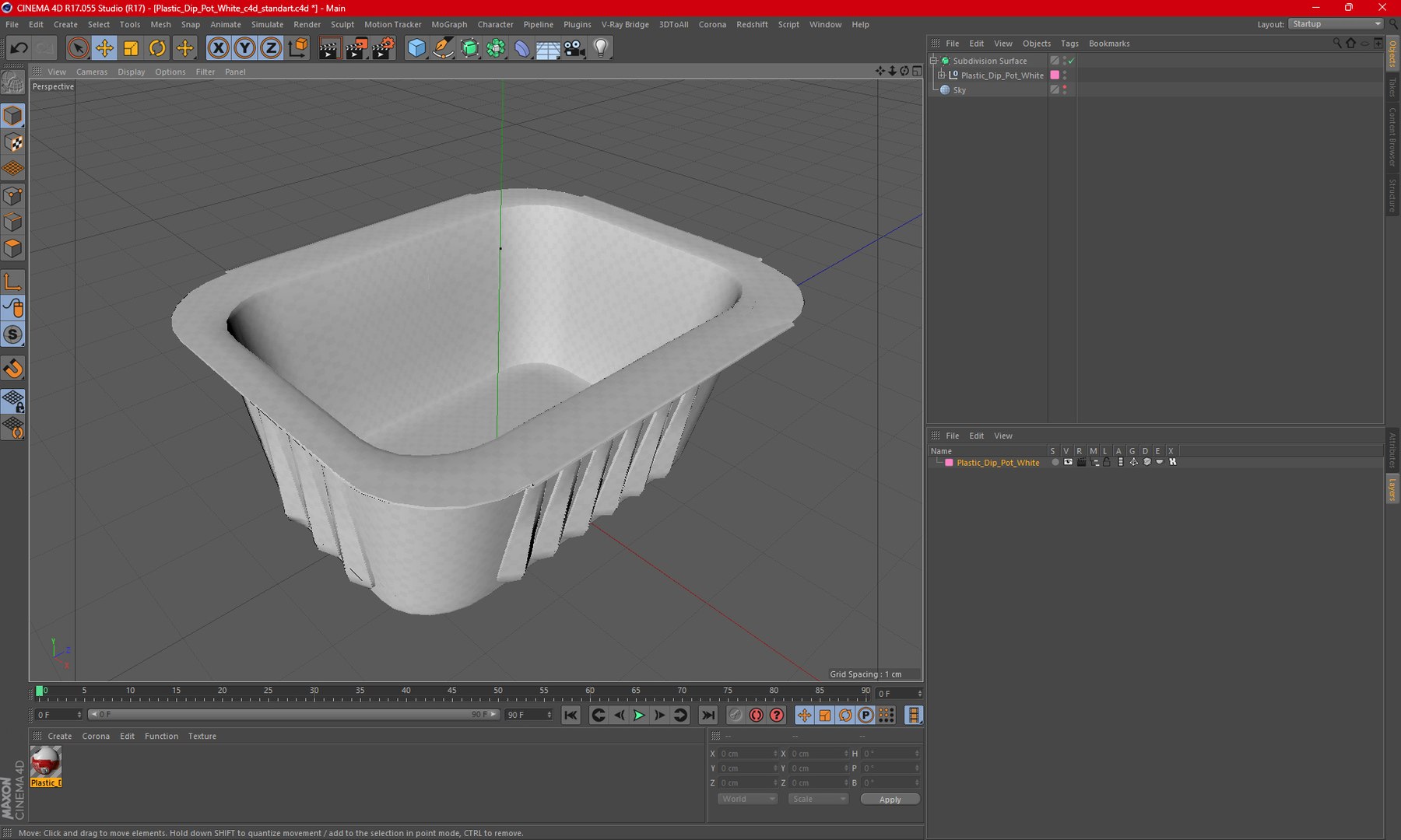 Plastic Dip Pot White 3D - TurboSquid 2102427