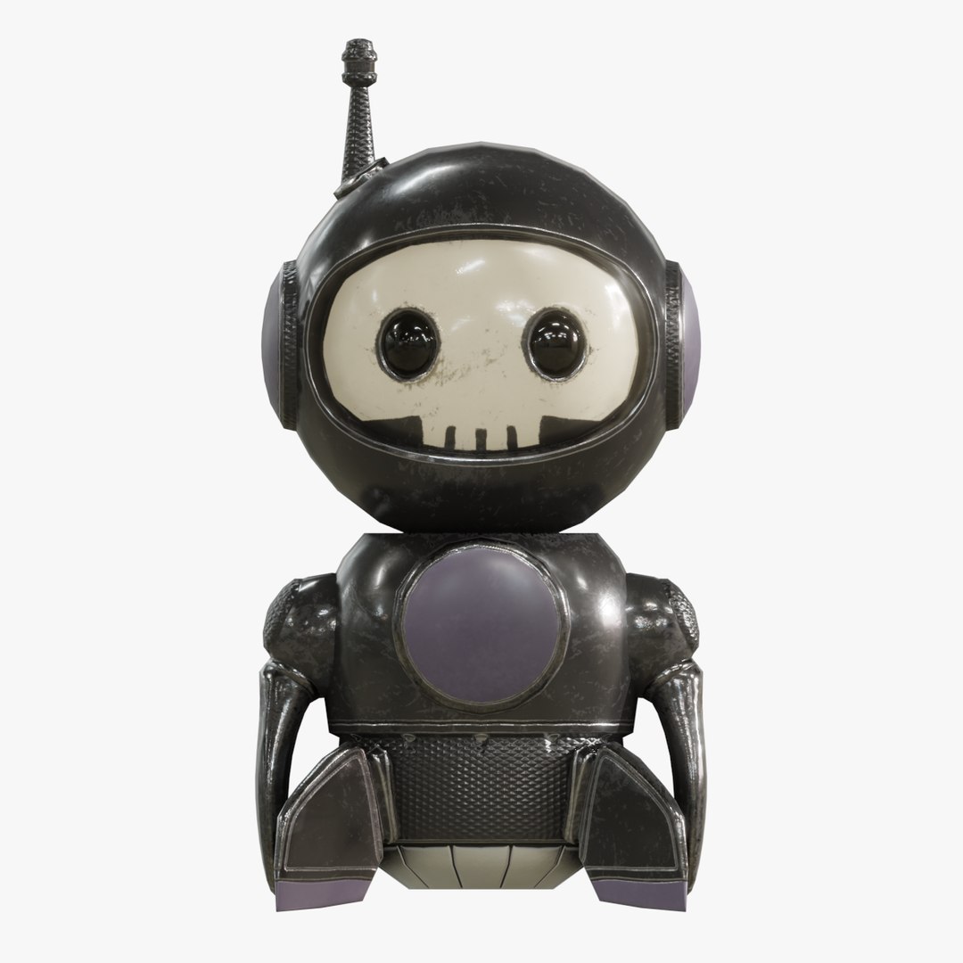 3D Retrobot Skull Version - Technology Mascot - App And Game Ready ...