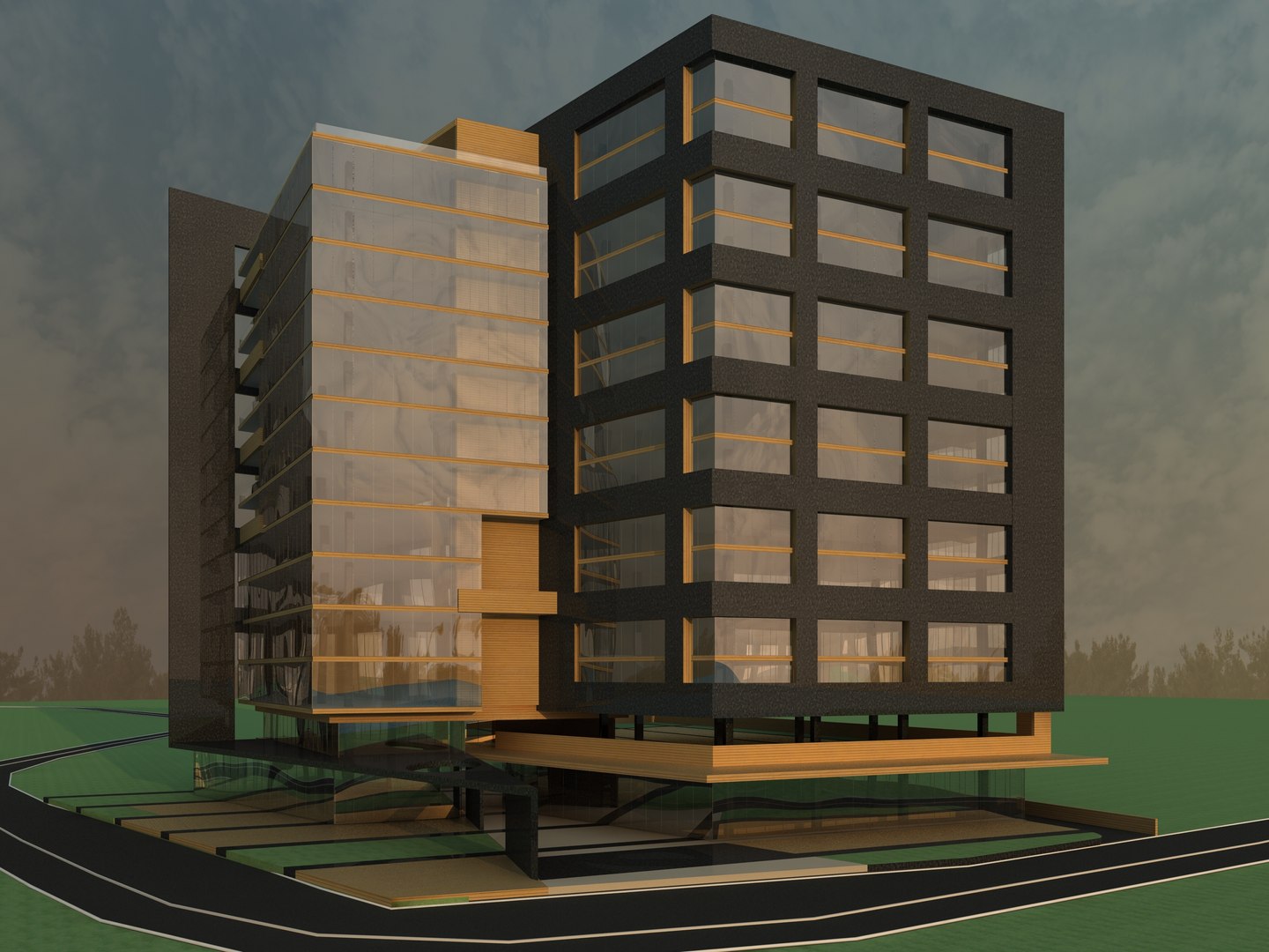 3D Modern State Office Building Model - TurboSquid 1248175