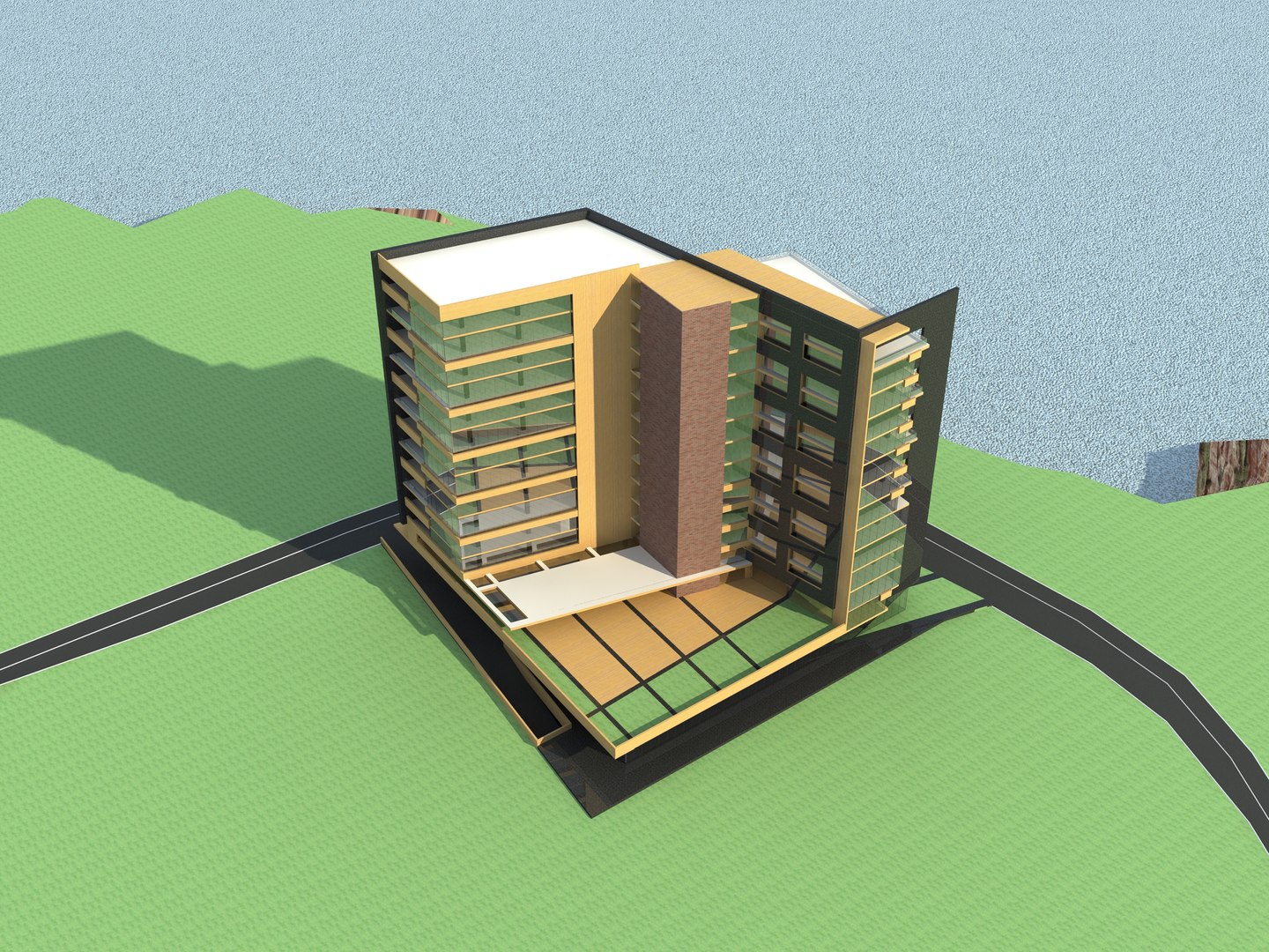 3D Modern State Office Building Model - TurboSquid 1248175