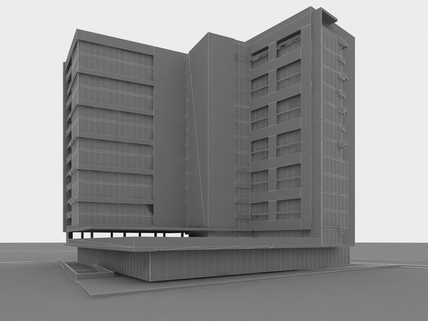 3D Modern State Office Building Model - TurboSquid 1248175