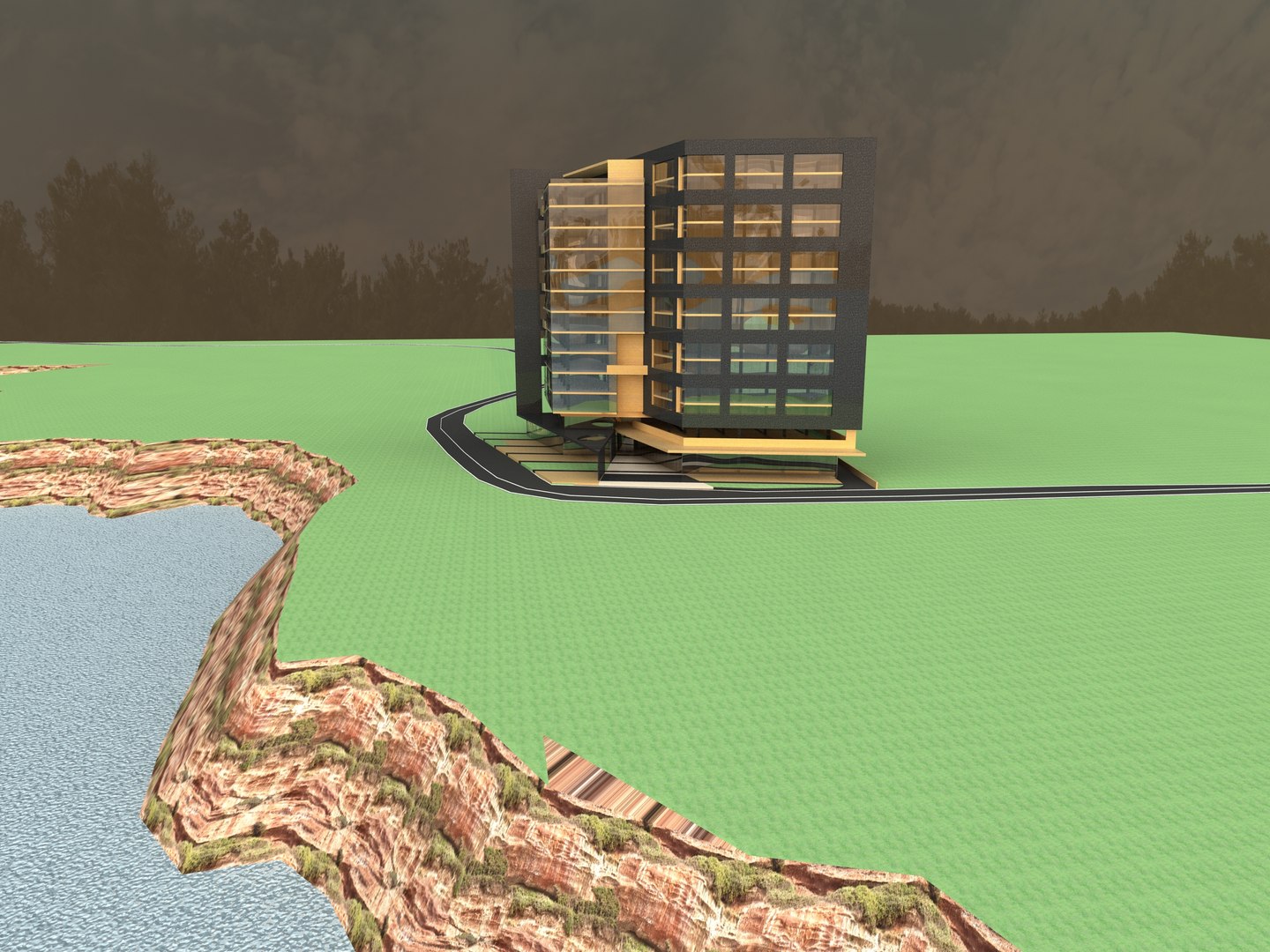 3D Modern State Office Building Model - TurboSquid 1248175