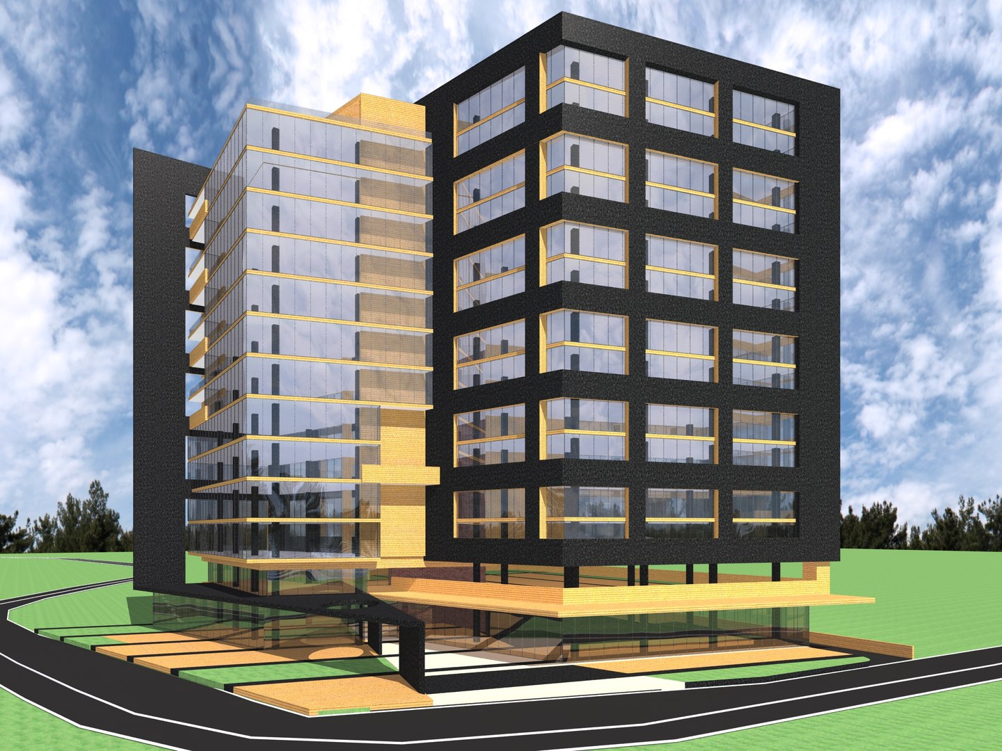 3D Modern State Office Building Model - TurboSquid 1248175