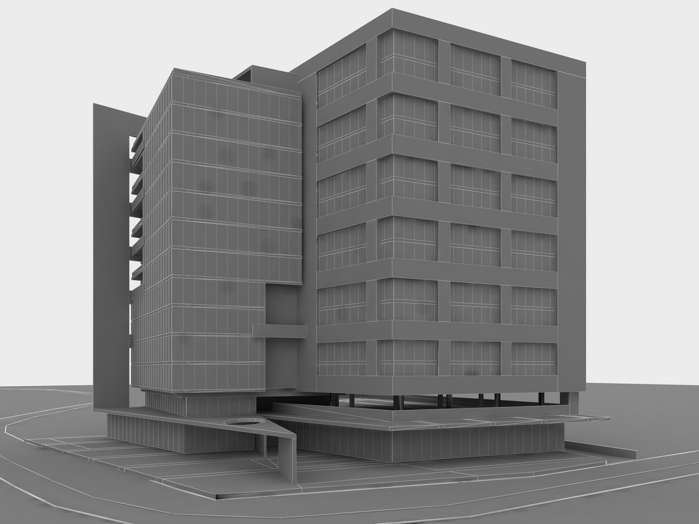 3D Modern State Office Building Model - TurboSquid 1248175