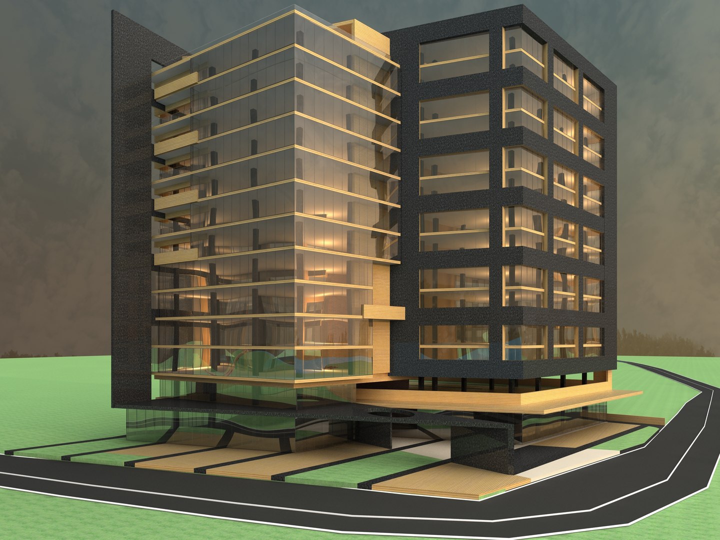3D Modern State Office Building Model - TurboSquid 1248175