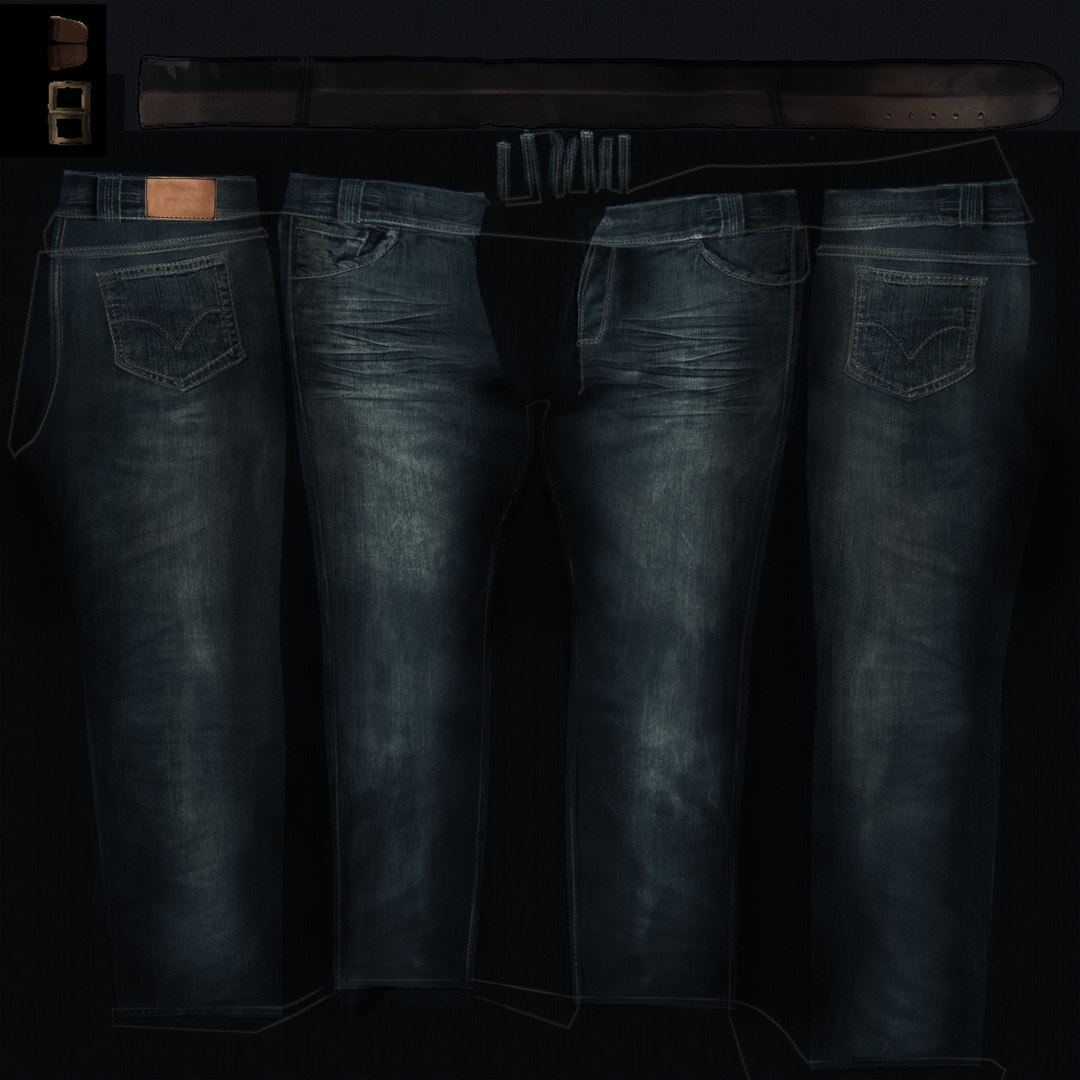 Pants With Open Belt 3D Model - TurboSquid 1807068