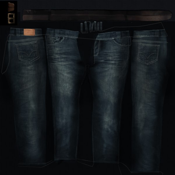 Pants With Open Belt 3D model - TurboSquid 1807068