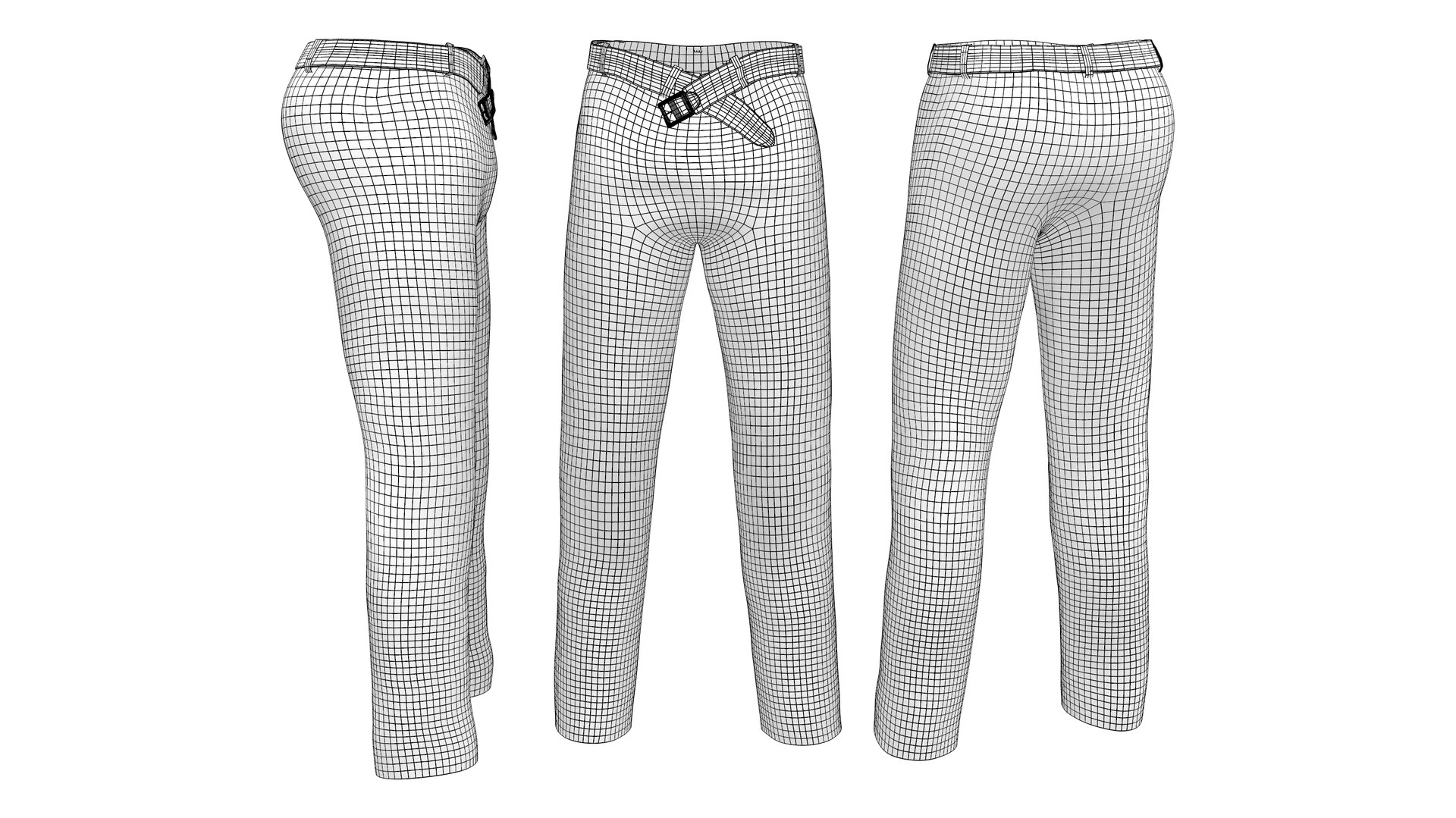 Pants With Open Belt 3D Model - TurboSquid 1807068