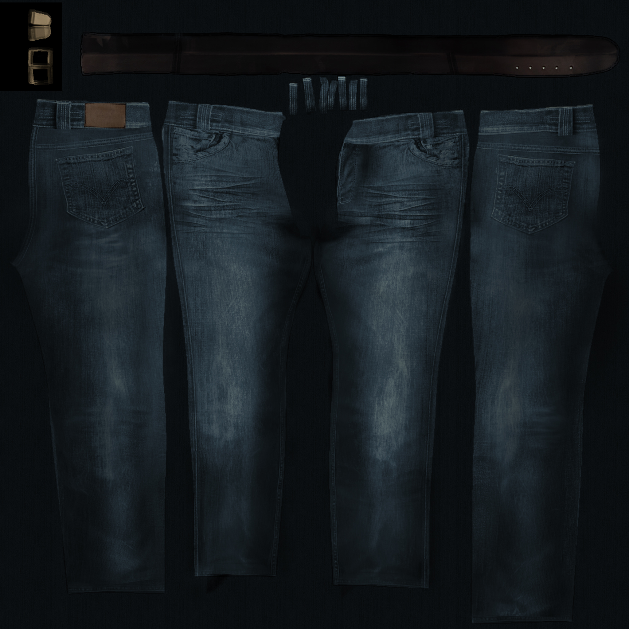 Pants With Open Belt 3D model - TurboSquid 1807068