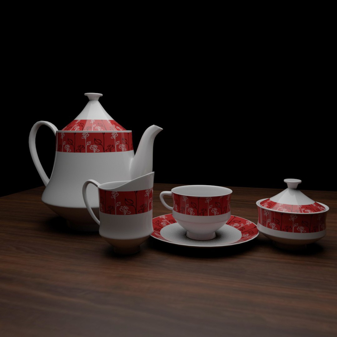 3D tea set - TurboSquid 1640997