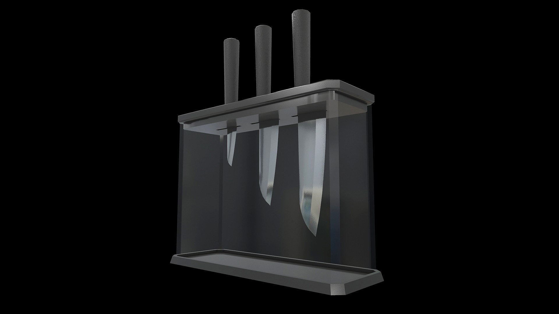 3D Knife Set With Glass Holder Model - TurboSquid 2224790